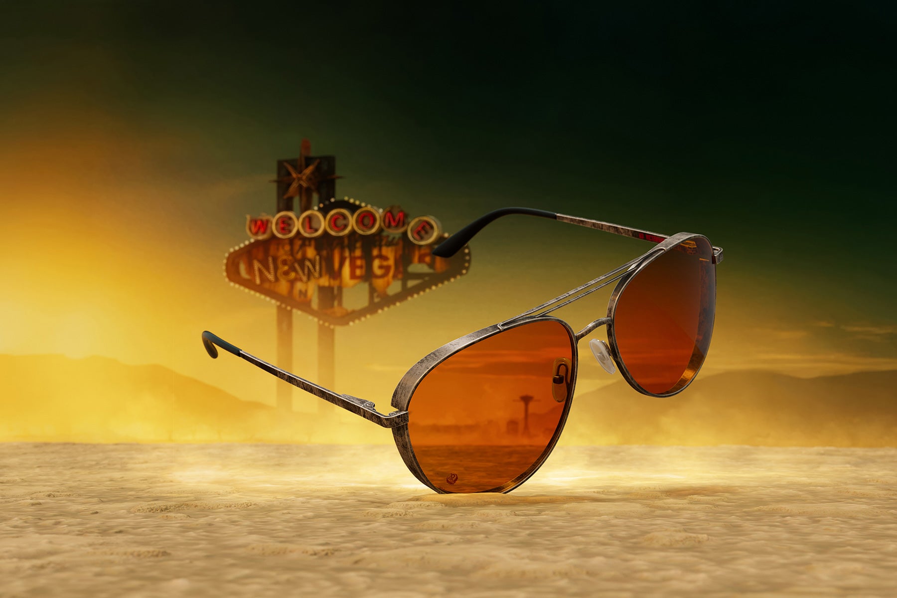 GUNNAR-Fallout Brotherhood of Steel - Prescription-- - Gunmetal - Amber Max