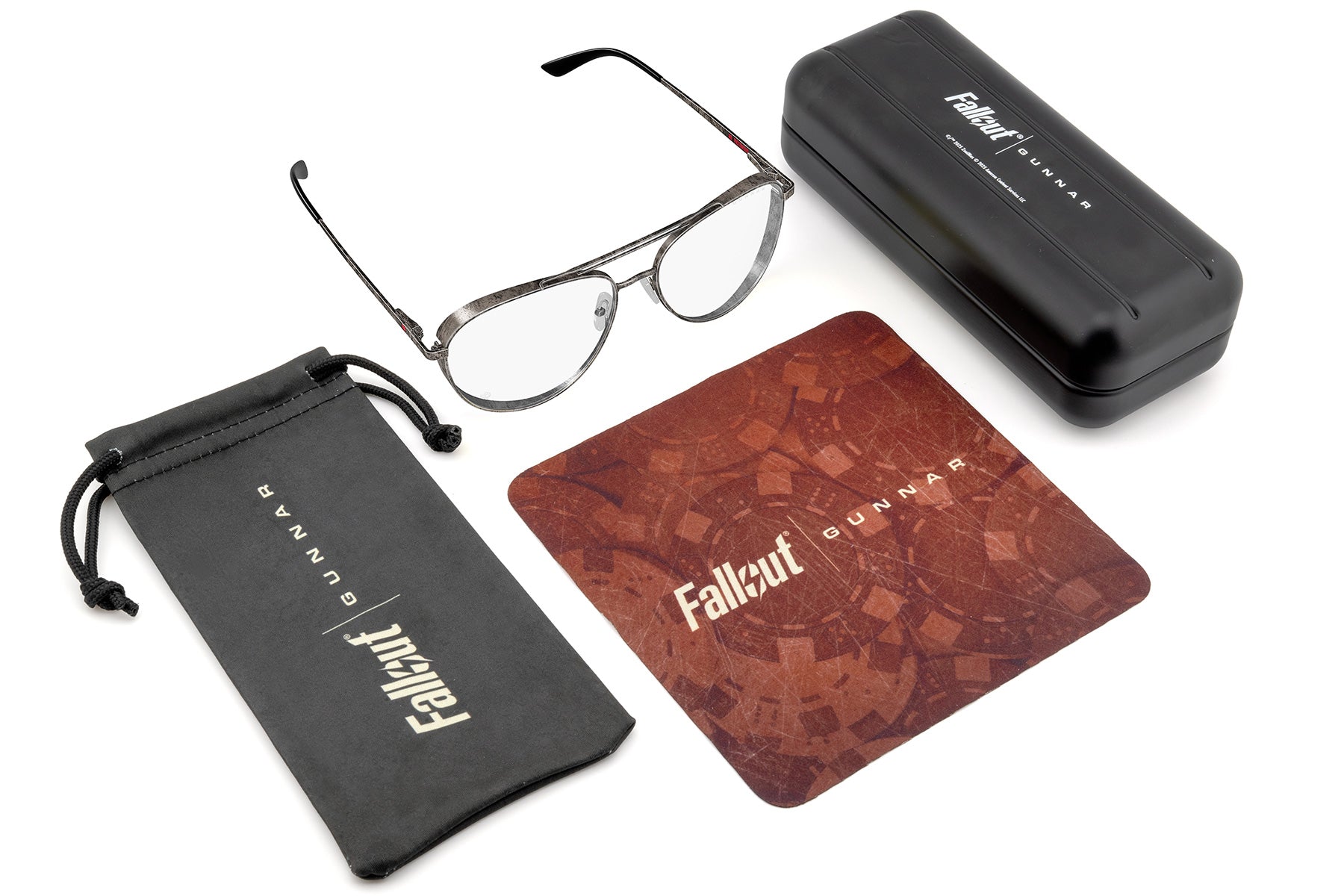 GUNNAR-Fallout Brotherhood of Steel - Prescription-- - Gunmetal - Clear Pro